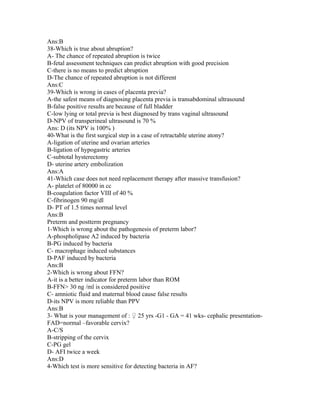 Obs Exam Questions | DOC