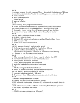 Obs Exam Questions | DOC