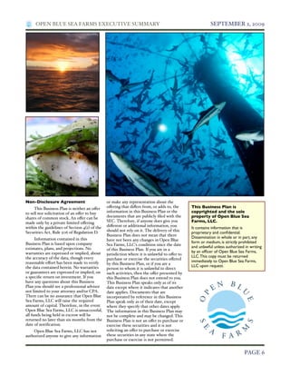 Executive Summary, 2009 Open Blue Sea Farms | PDF