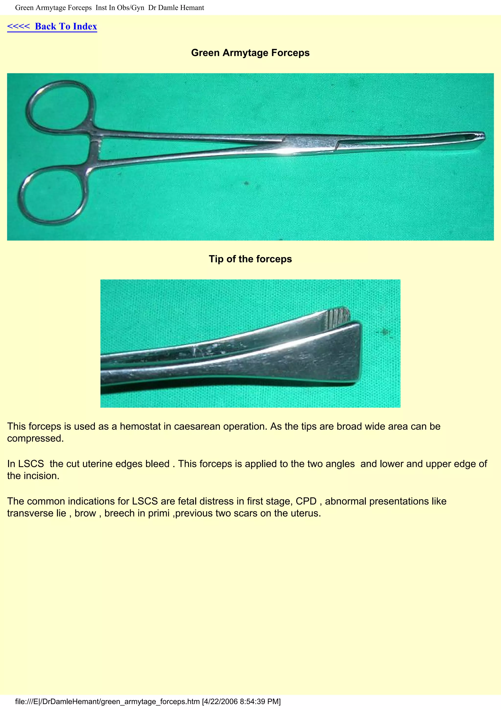 Instruments used in OBG Nursing | PDF