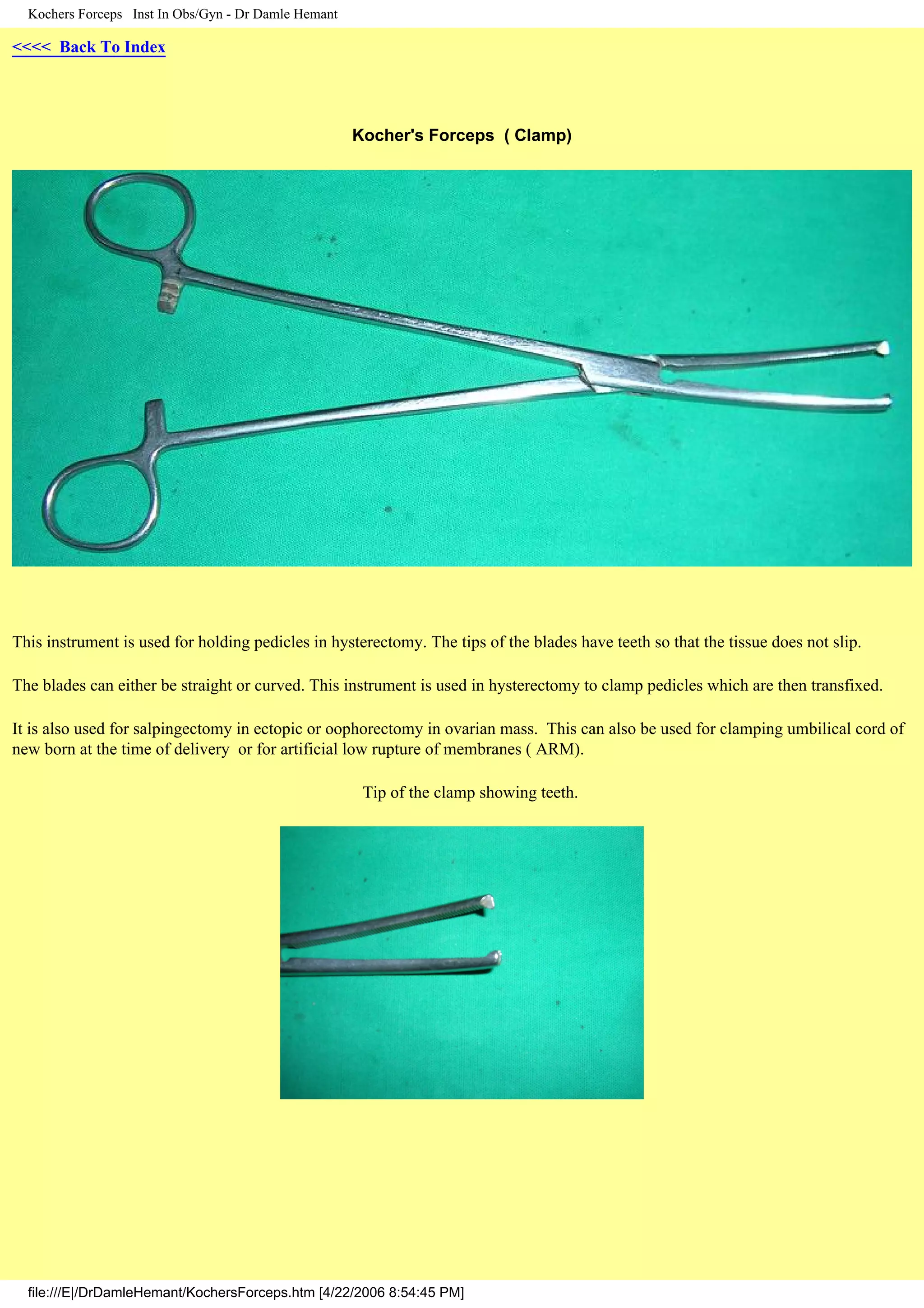 Instruments used in OBG Nursing | PDF