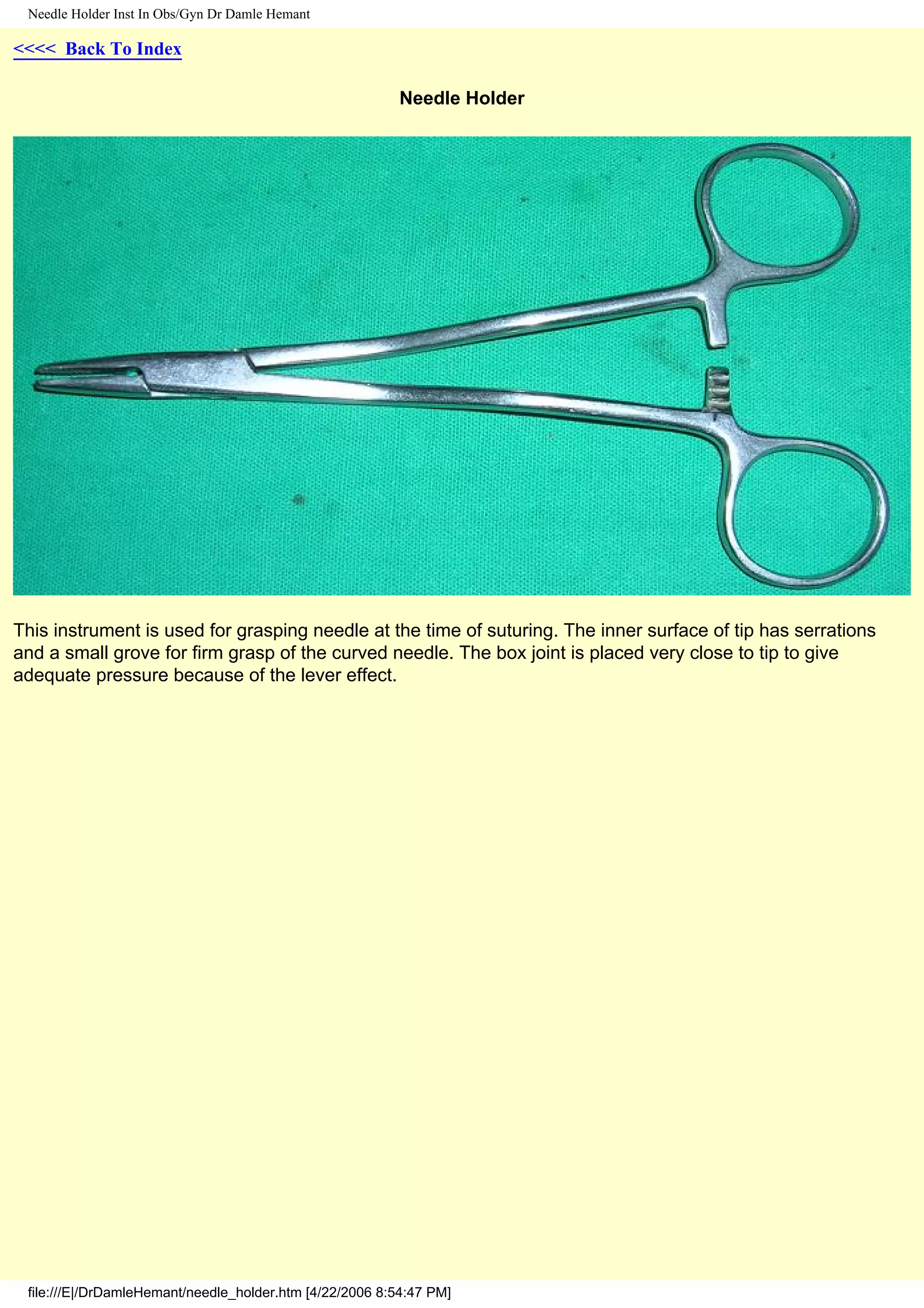 Instruments used in OBG Nursing | PDF