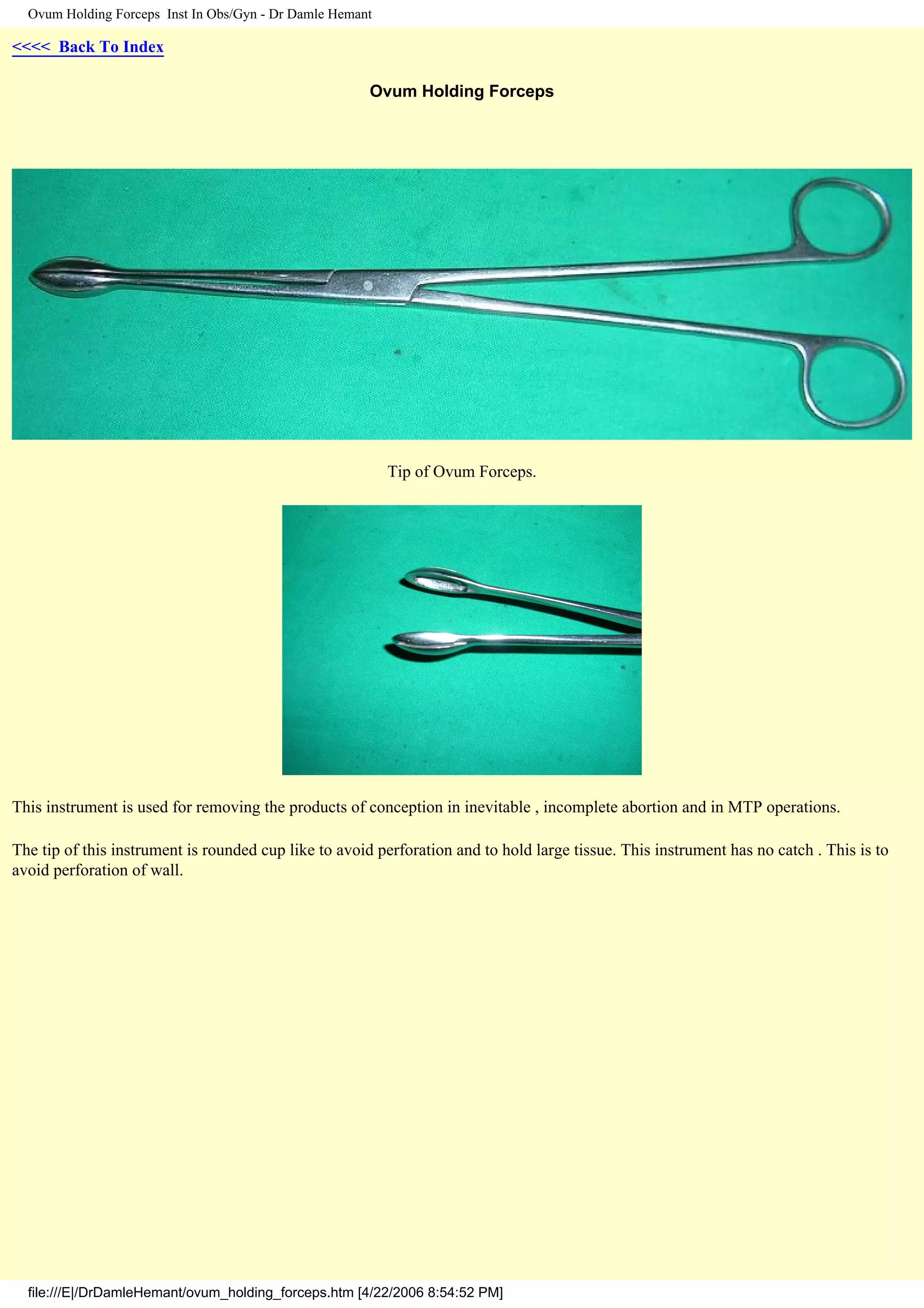 Instruments used in OBG Nursing | PDF
