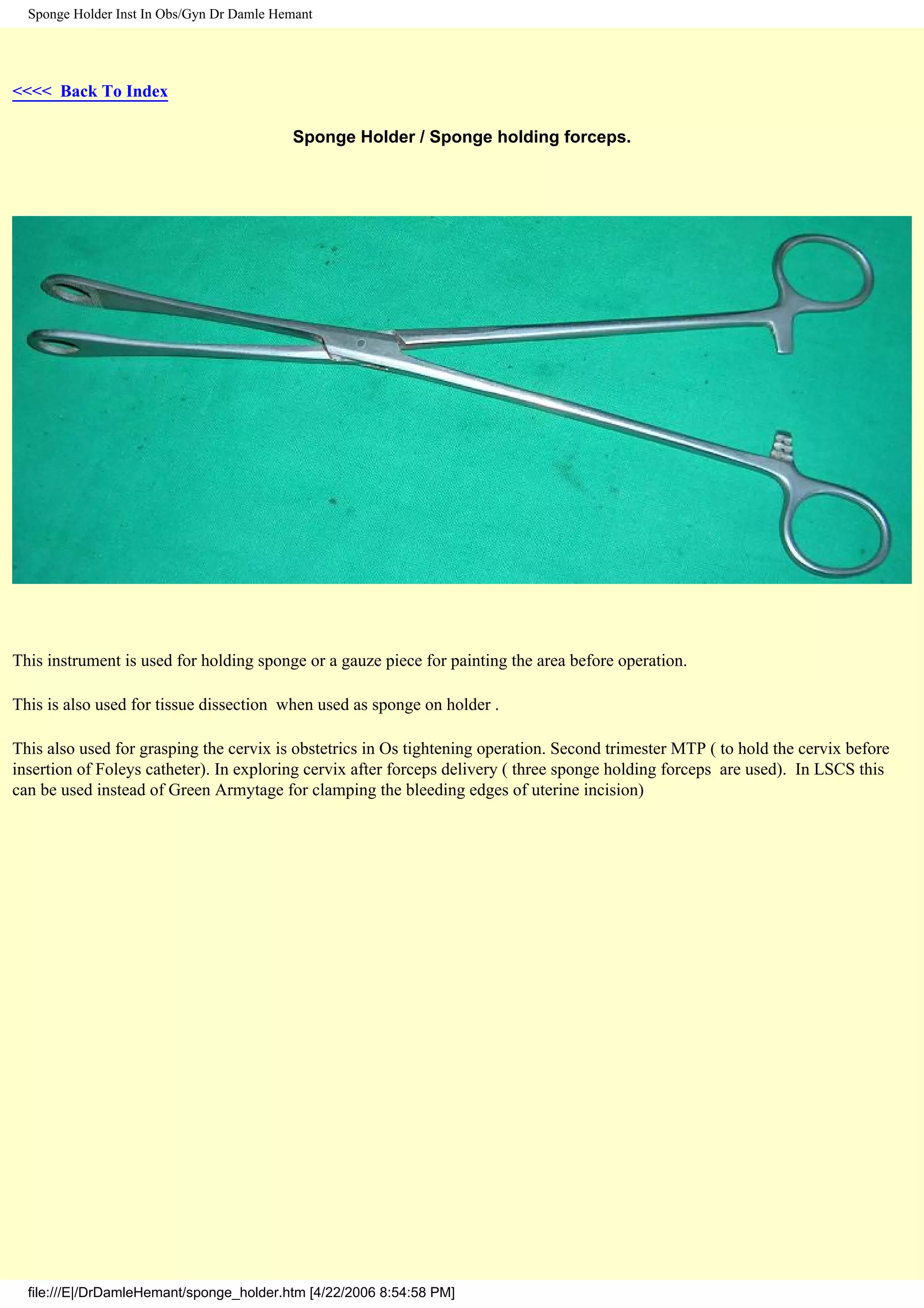 Instruments used in OBG Nursing | PDF