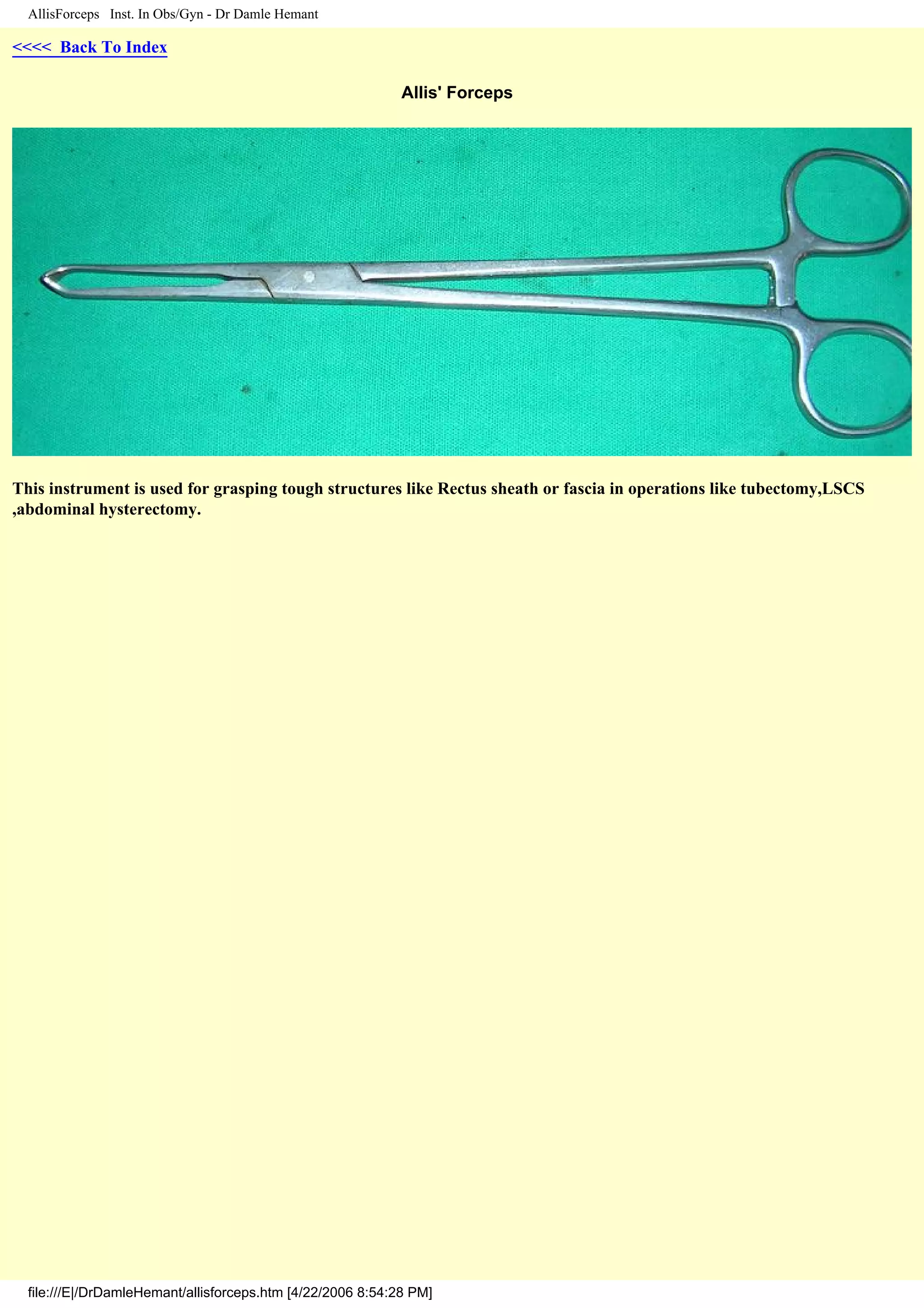 Instruments used in OBG Nursing | PDF