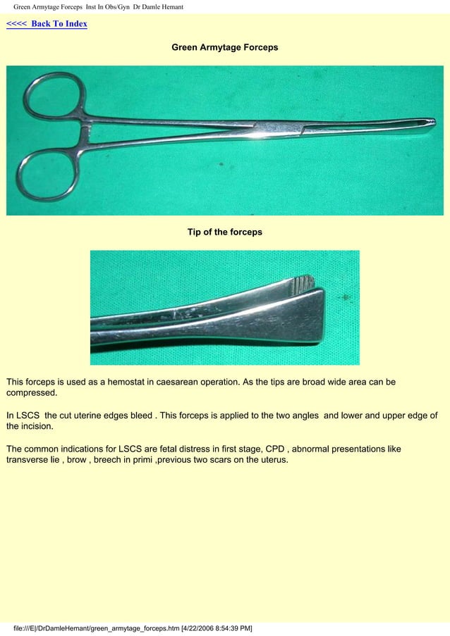 Instruments used in OBG Nursing | PDF