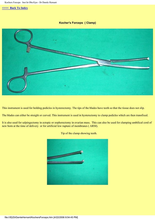 Instruments used in OBG Nursing | PDF