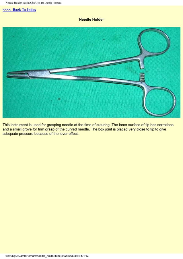 Instruments used in OBG Nursing | PDF