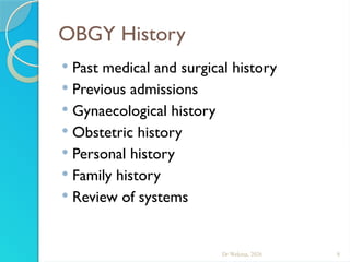 Comprehensive Obstetric and Gynaecology History and Examination Guide ...