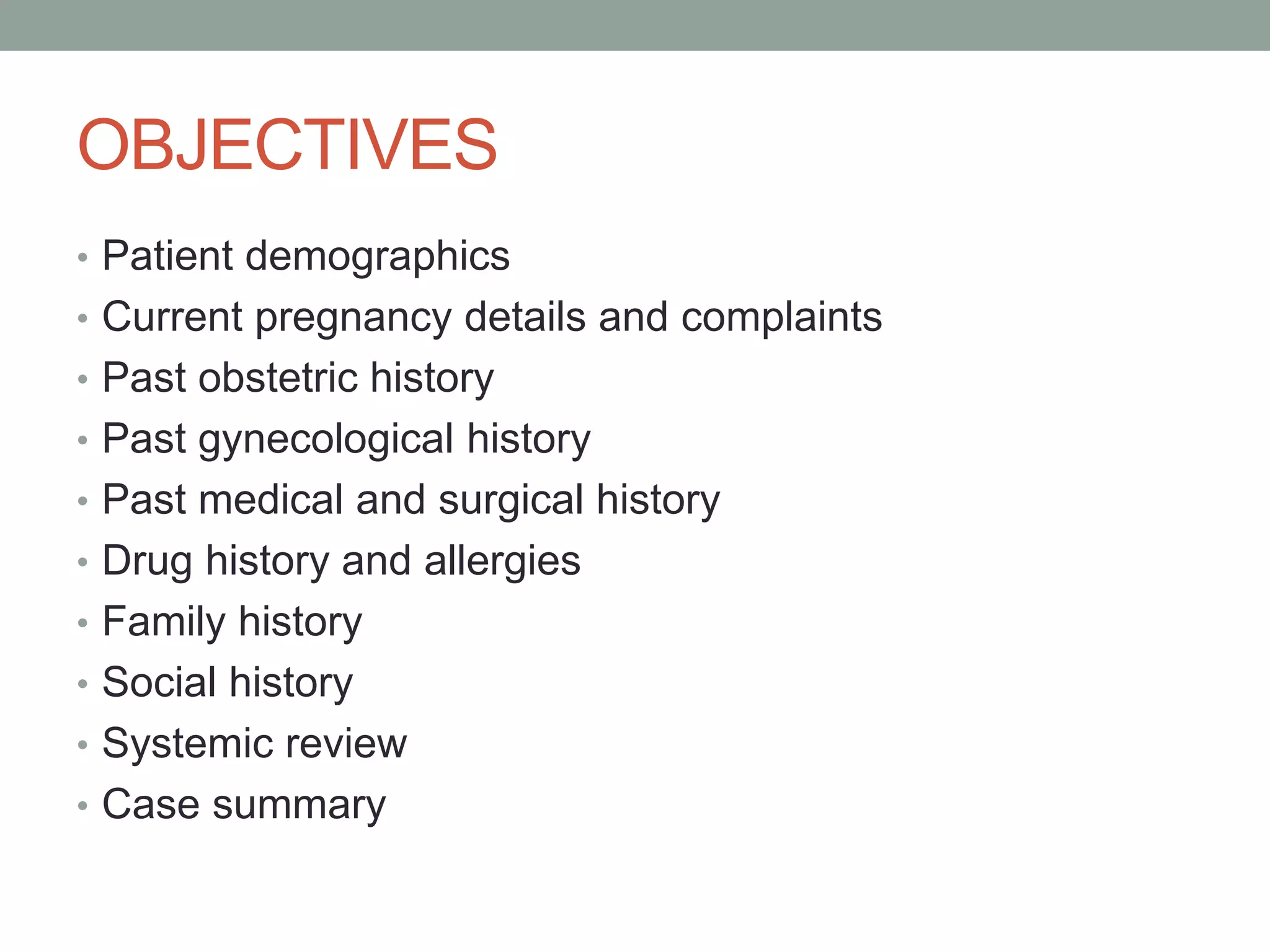 Obstetric History and Examination | PPTX