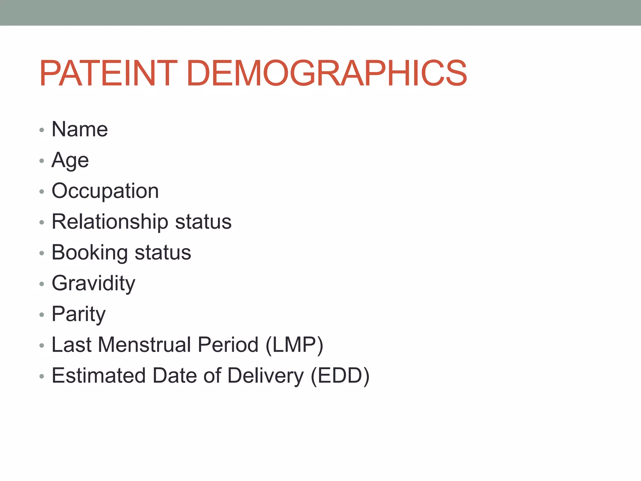 Obstetric History and Examination | PPTX