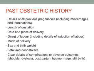 Obstetric History and Examination | PPTX