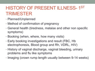 Obstetric History and Examination | PPTX