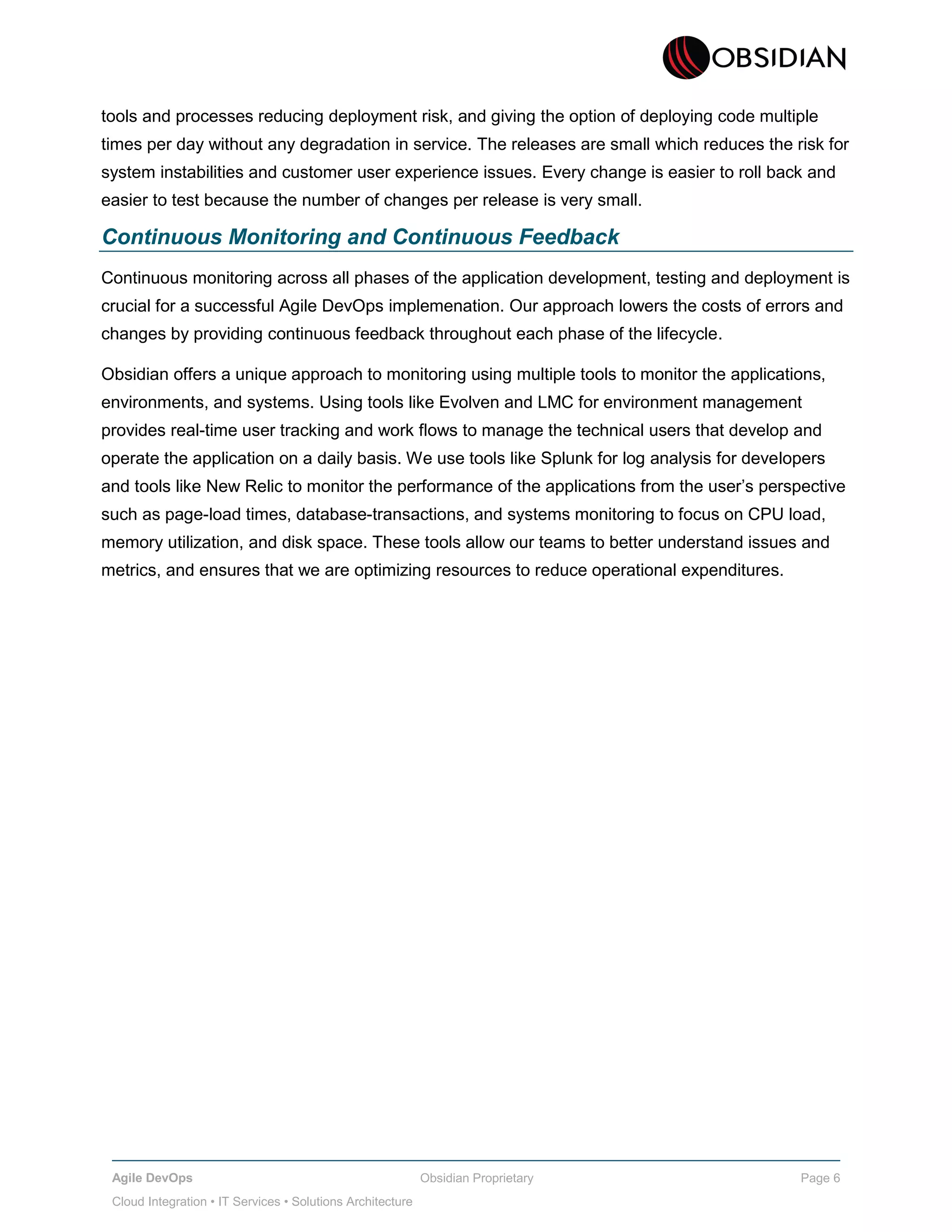 Obsidian Agile DevOps | PDF