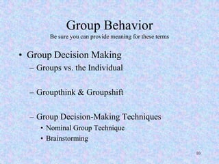 Ob slides hol - group dynamics and work teams(1) | PPTX