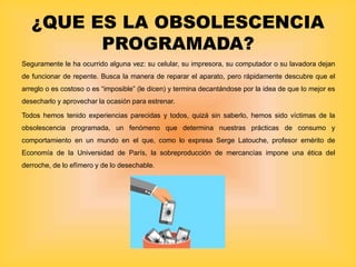 La Obsolescencia programada | PPTX