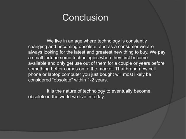 Obsolescence And Technological Change | PPT