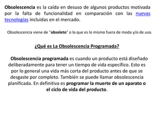 Obsolescencia Programada | PPTX