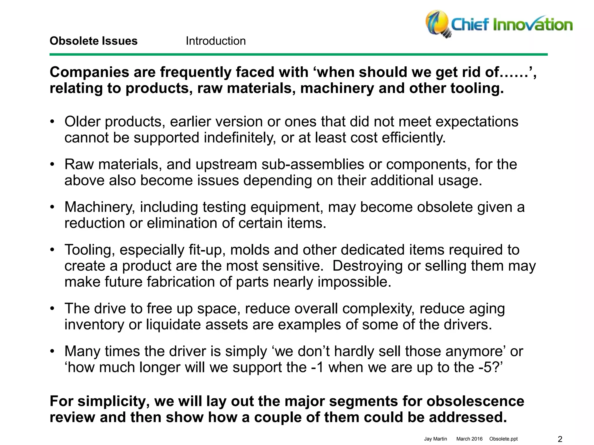 Obsolete / Obsolescence for Parts & Materials | PPT