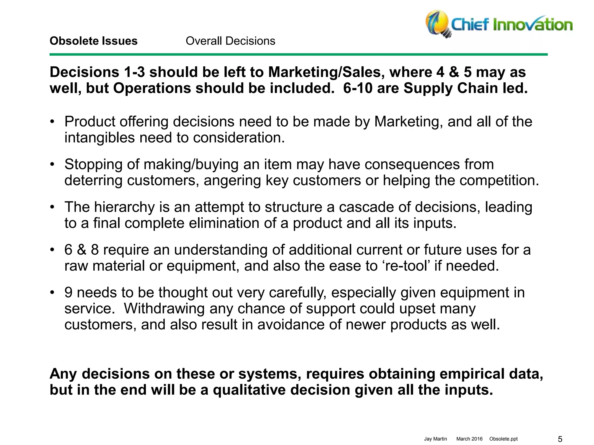 Obsolete / Obsolescence for Parts & Materials | PPT