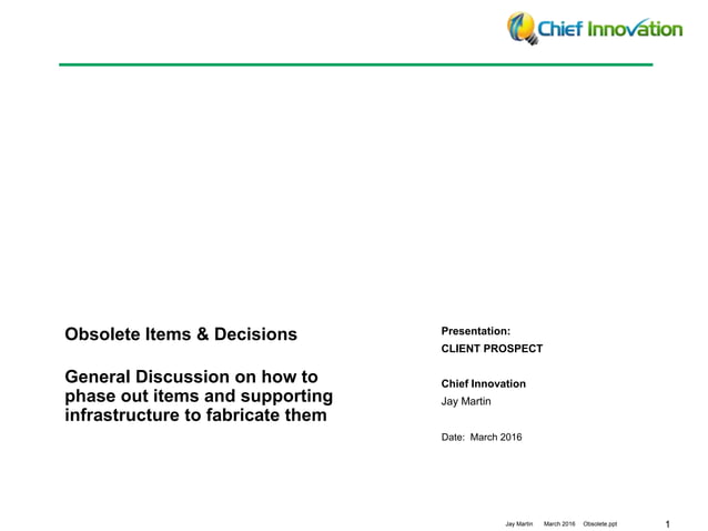 Obsolete / Obsolescence for Parts & Materials | PPT