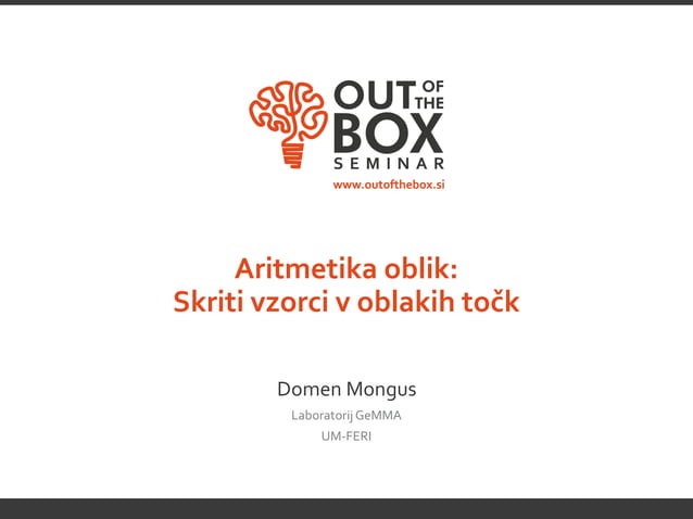 OBS | Aritmetika oblik: skriti vzorci v oblakih točk | PPT