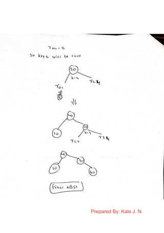 Constructing Optimal Binary Search Tree step by step | PDF