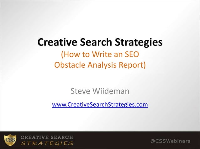 How to Write an SEO Obstacle Analysis Report | PPTX