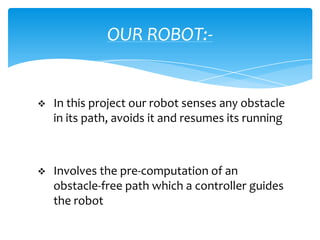 Obstacle avoidance robot | PPTX
