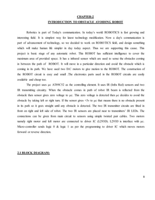 Obstacle avoiding robot.doc | Free Download