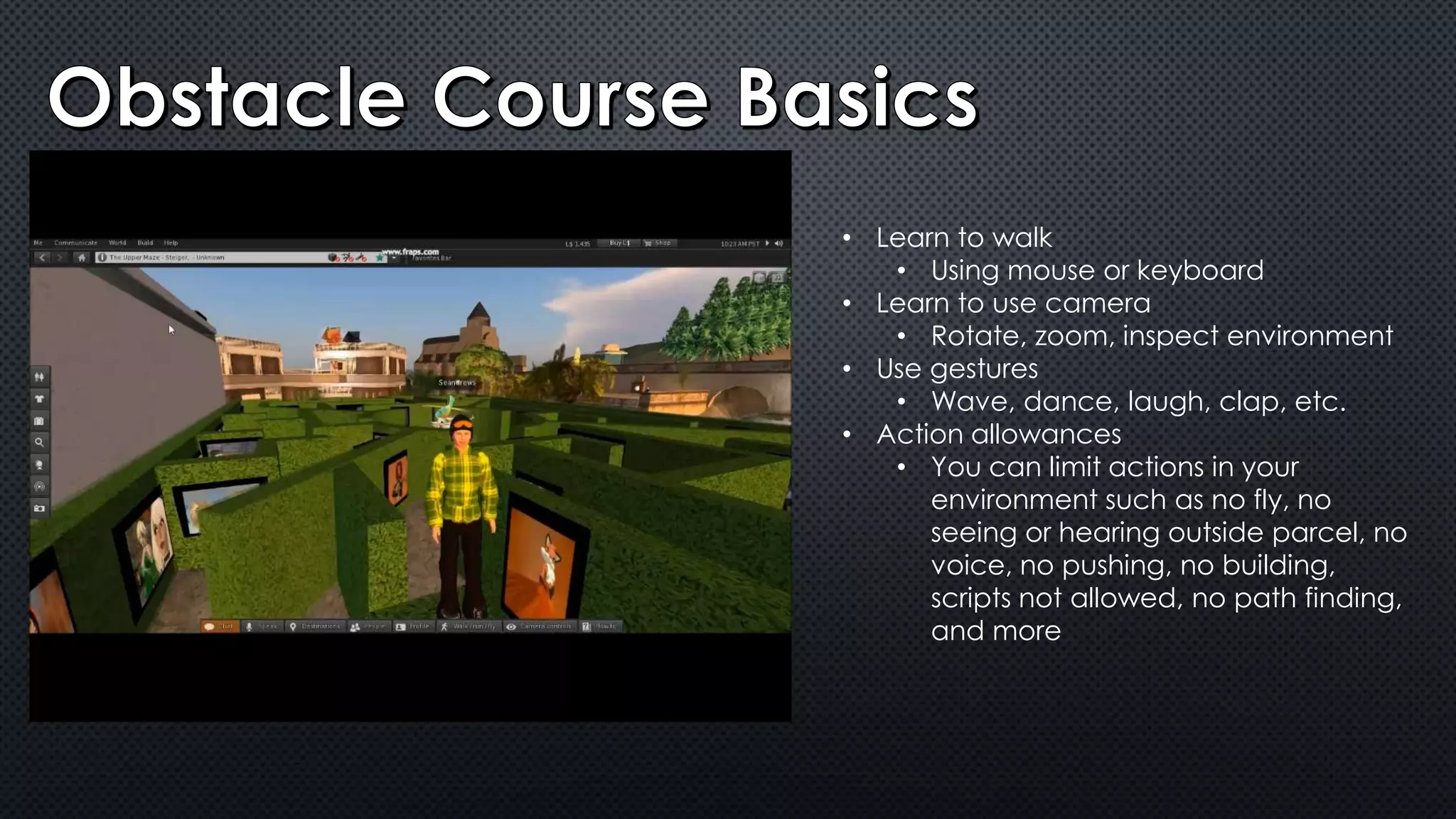 Obstacle course in second life | PPT