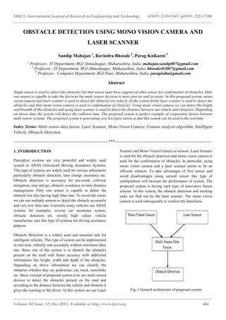 Obstacle detection using mono vision camera and laser scanner | PDF | Cameras and Camcorders ...