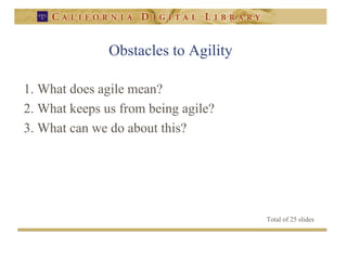 Obstacles to Agility | PPT