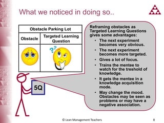 Obstacles as Targeted Learning Questions | PPT