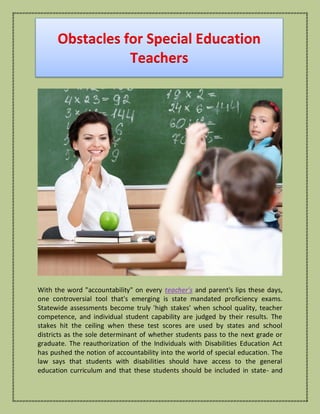 Obstacles for Special Education Teachers | PDF