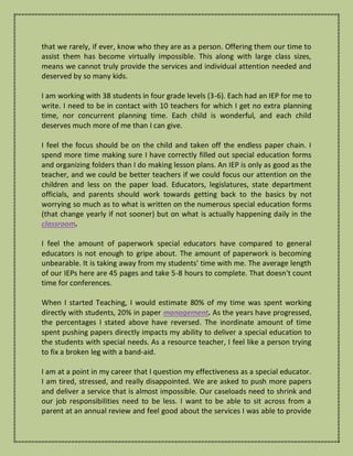 Obstacles for Special Education Teachers | PDF