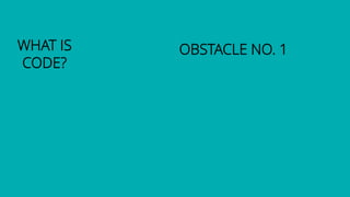 Obstacles in learning coding | PPT
