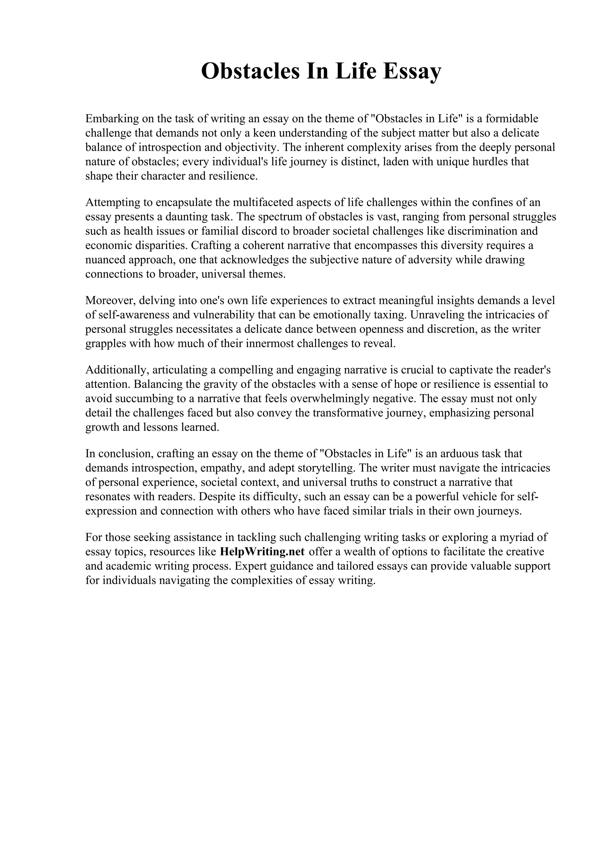 Obstacles In Life Essay.pdf