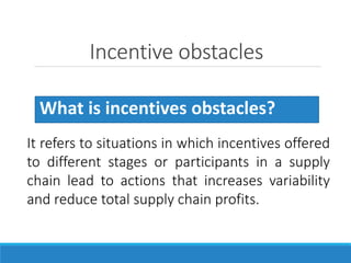 Obstacles to Cordination in a Supply Chain | PPTX