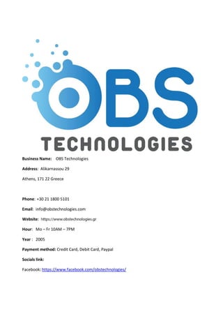 Obs technologies | PDF
