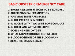 Obsteric emergencies | PPTX