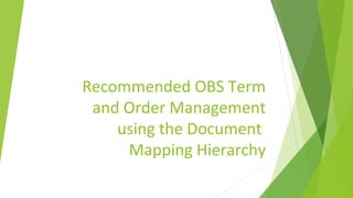 Obs term and order management | PPT