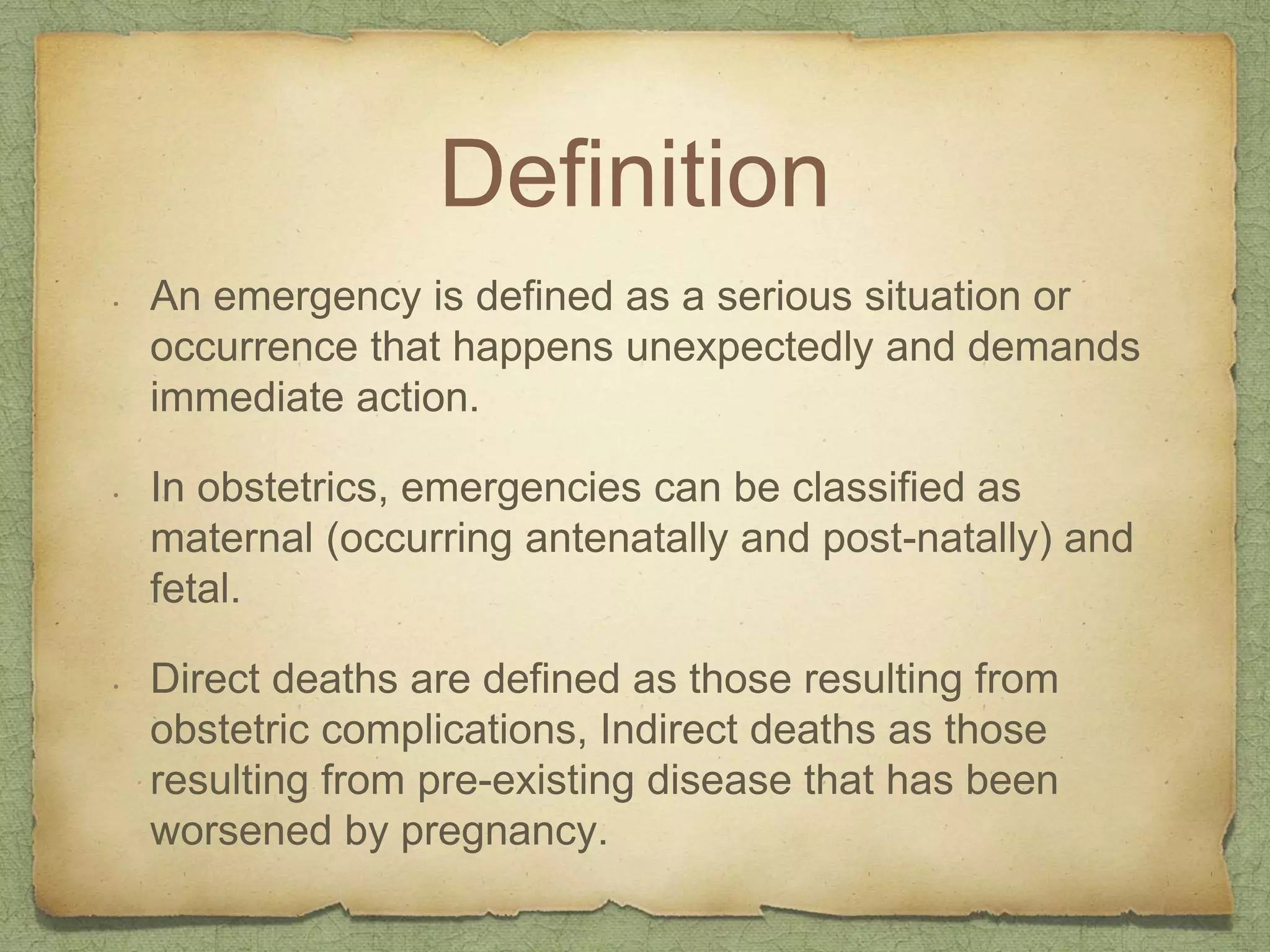 Common Obstetric Emergencies | PPTX