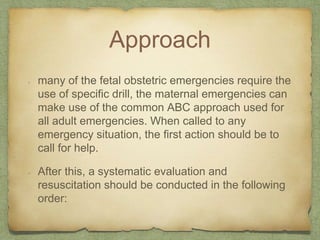 Common Obstetric Emergencies | PPTX