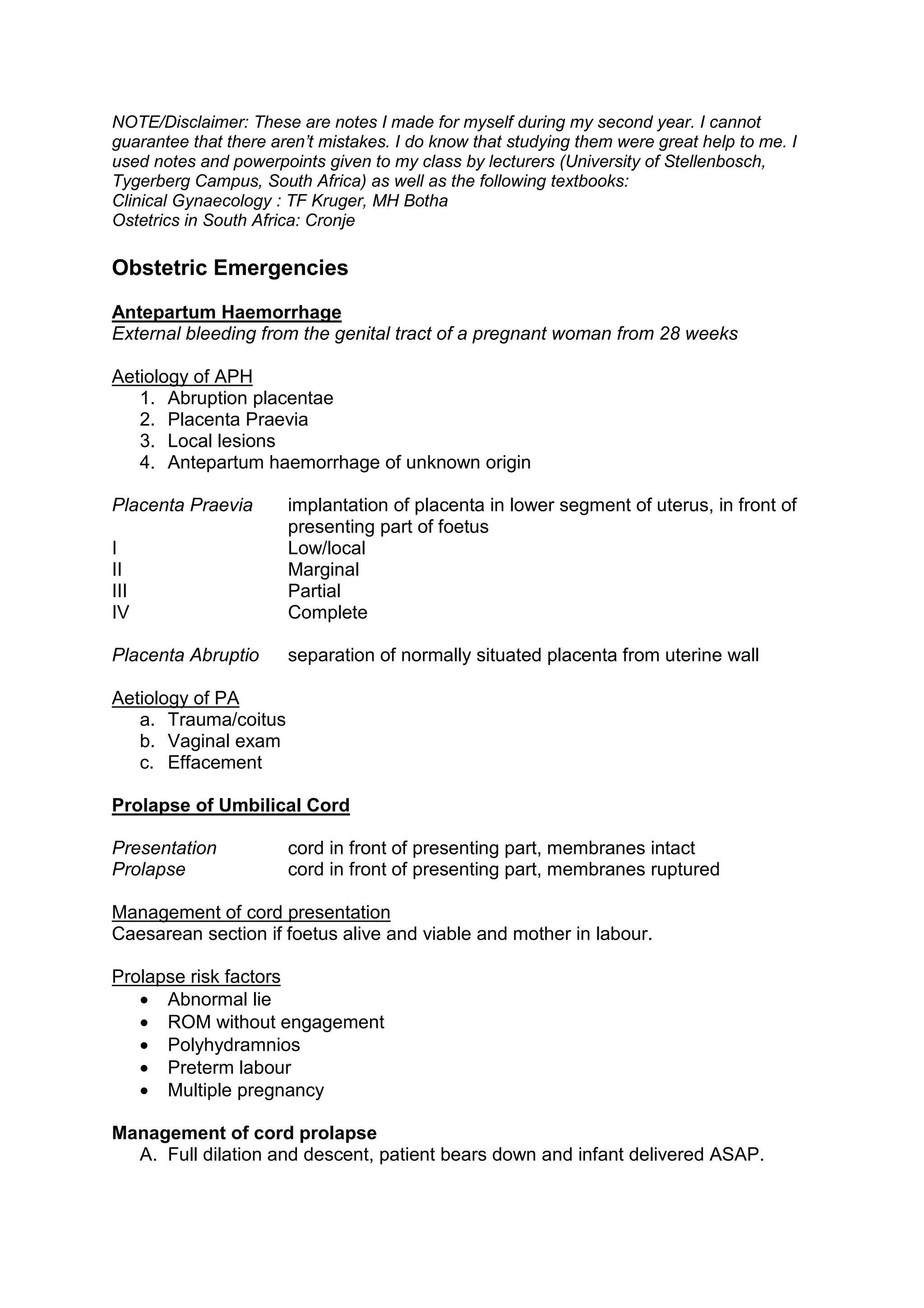 Obstetric Emergencies | PDF