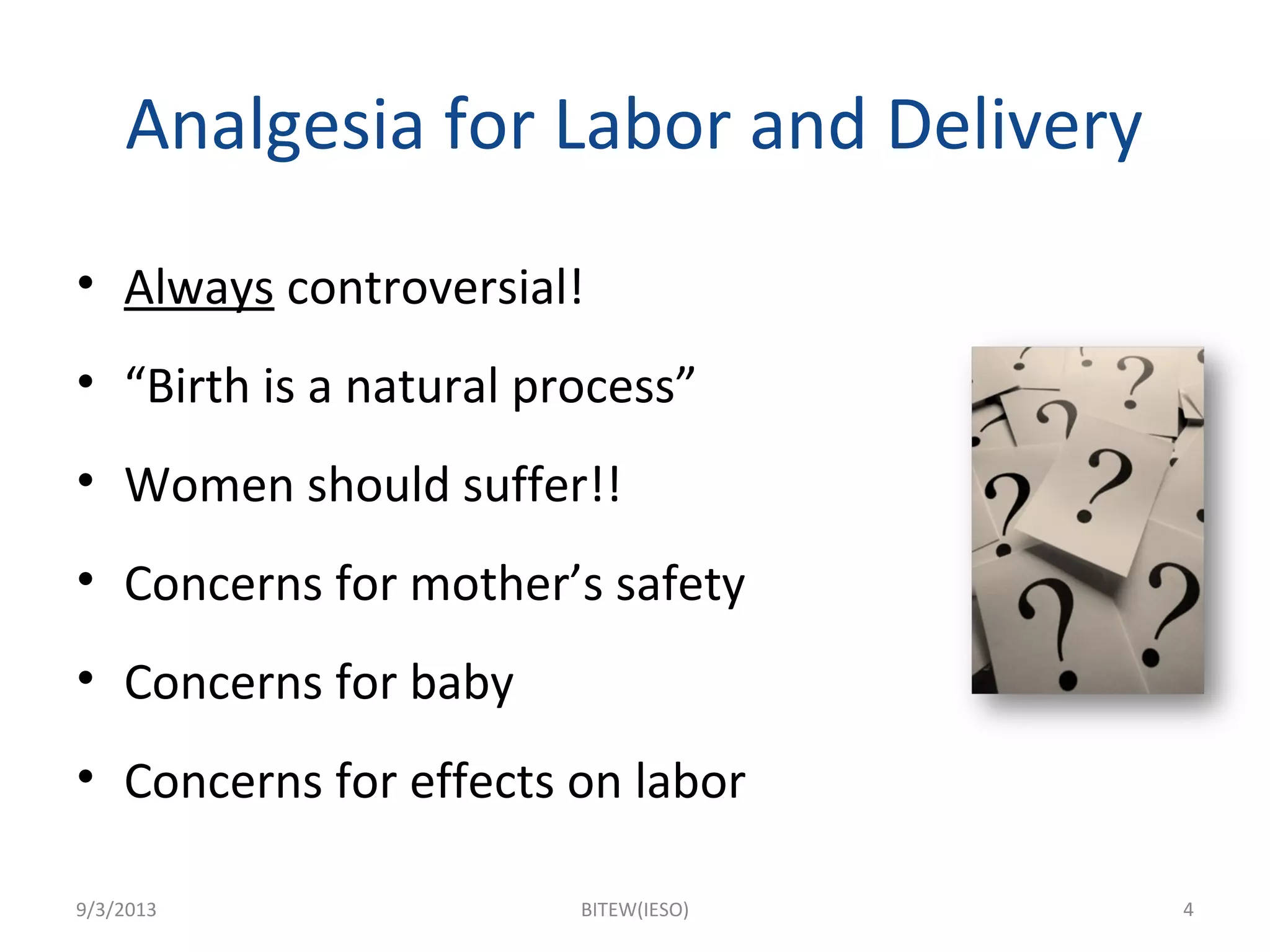 Obstetrical Anesthesia | PPT