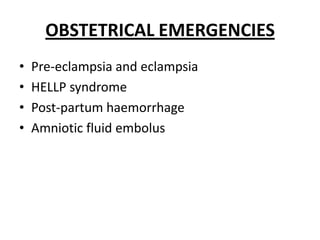 Obstetrical emergencies | PPT