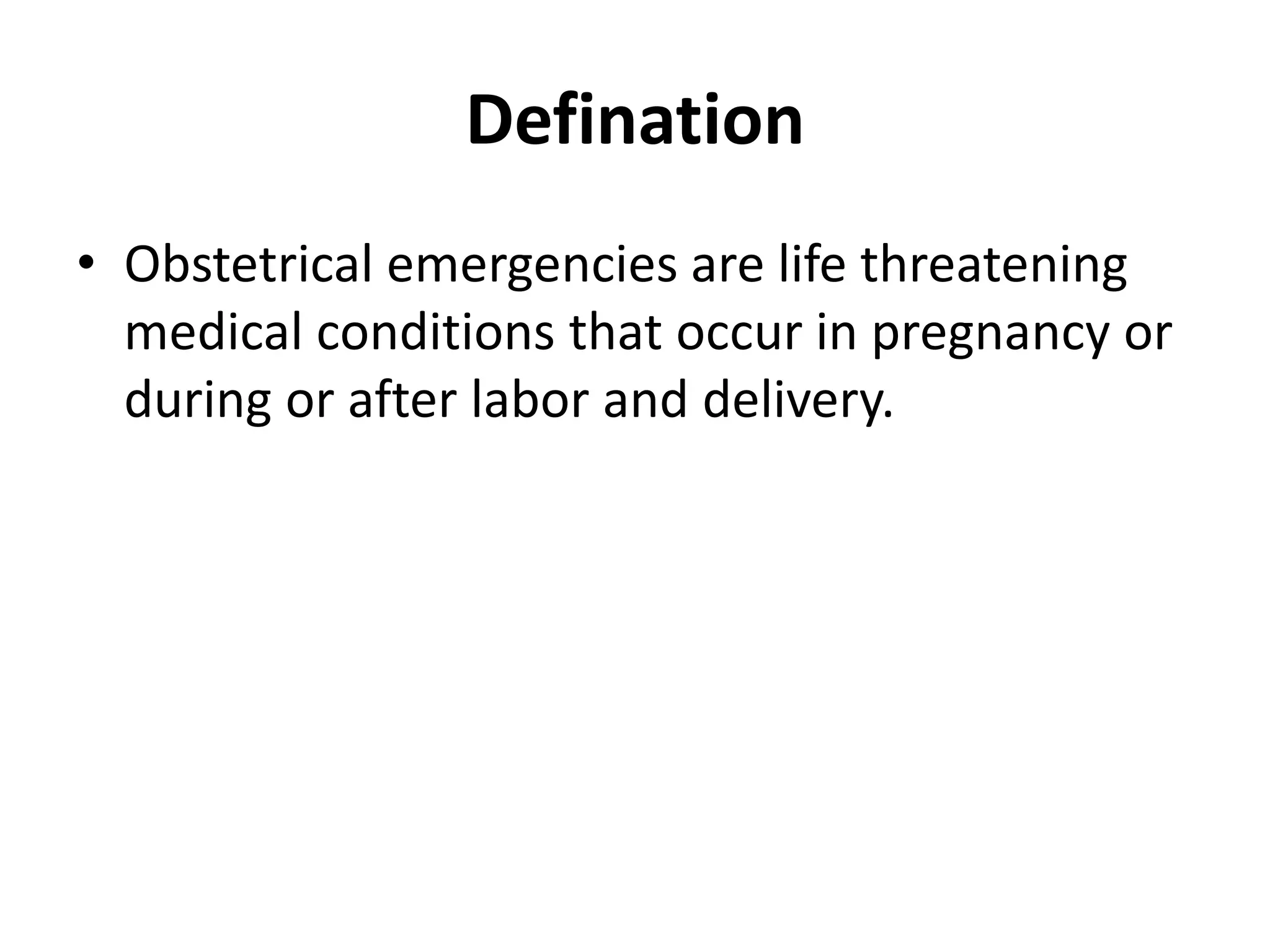 Obstetrical emergencies . | PPTX