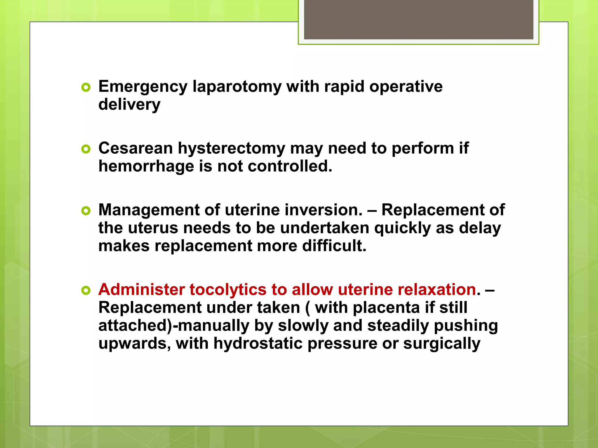 Obstetrical emergencies | PPTX