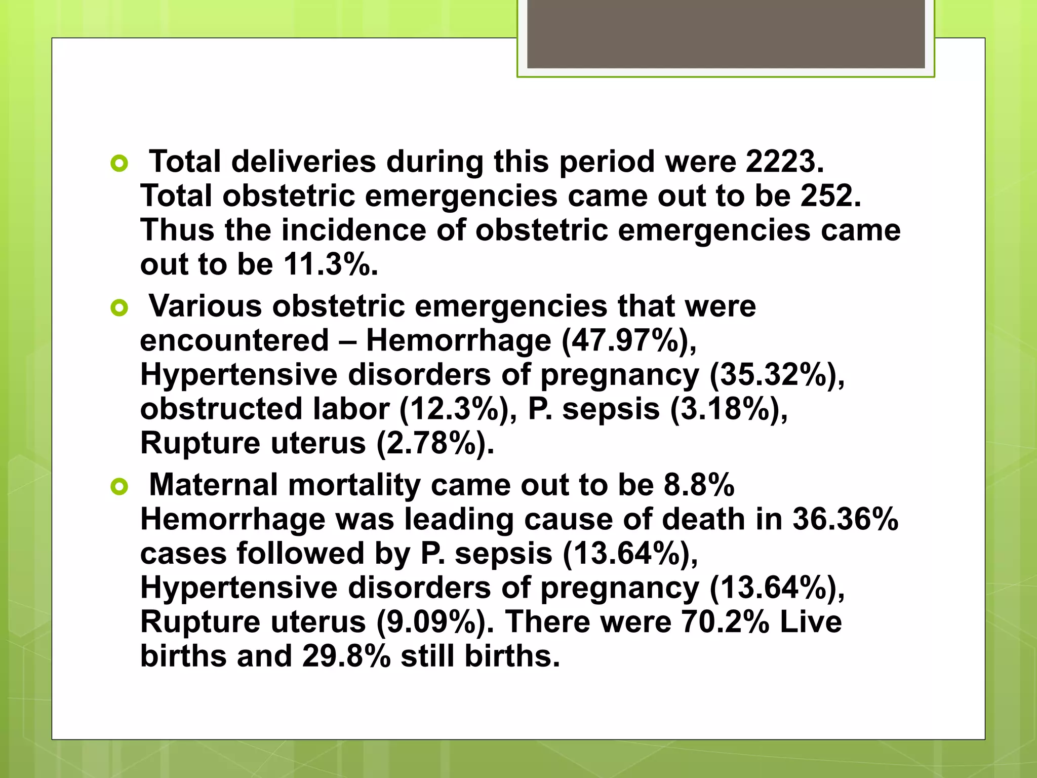 Obstetrical emergencies | PPTX